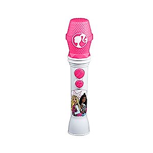 EKids BE-070.11Mv22 Barbie Microphone for Kids, Built-in Music and Flashing Lights for Fans of Disney Toys for Girls, Black