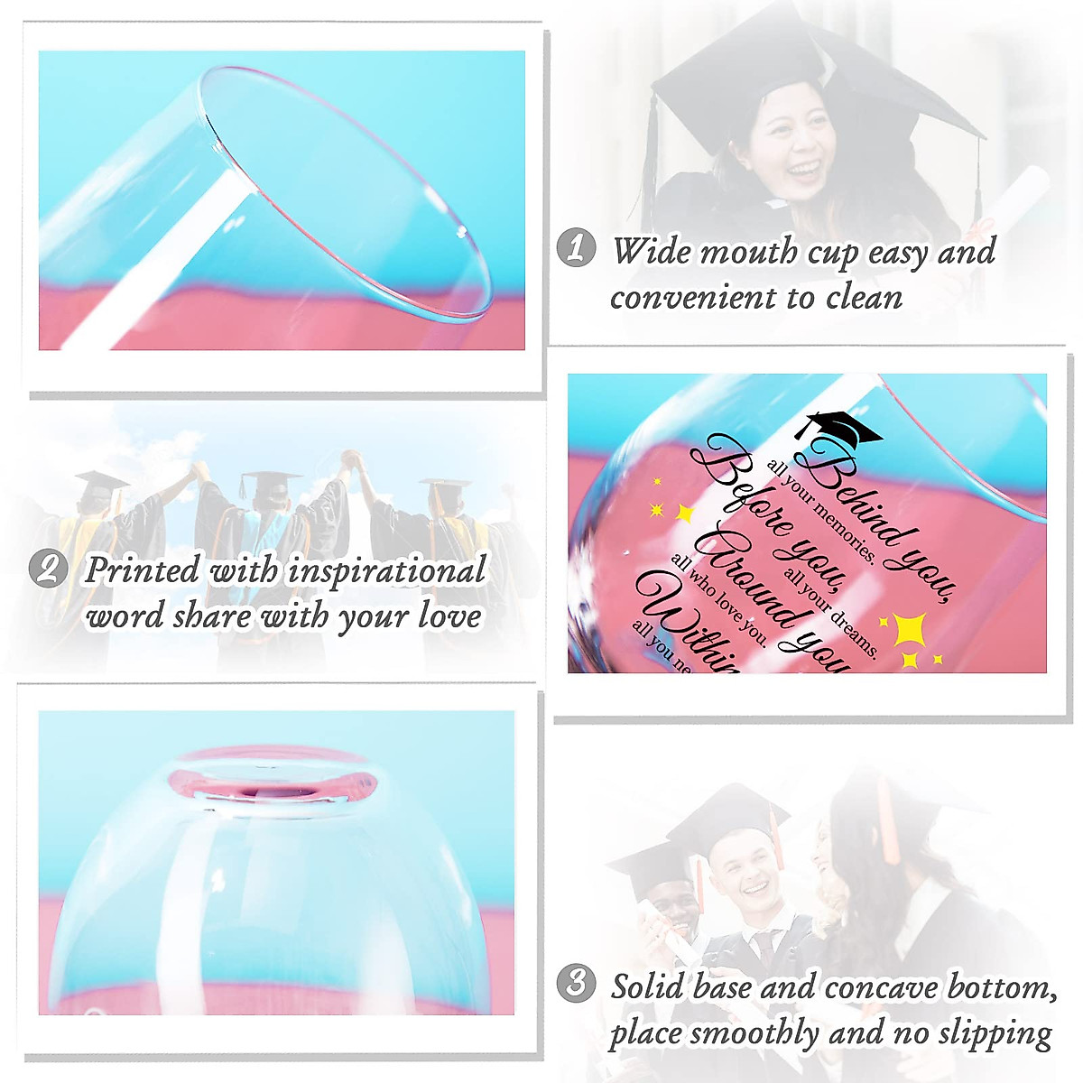 Patelai 2024 Graduation Gift Idea for Graduates, Congrats Grad Gift Set Including Graduation Wine Glass and Graduation Unisex Socks for College Graduates Daughter Friends