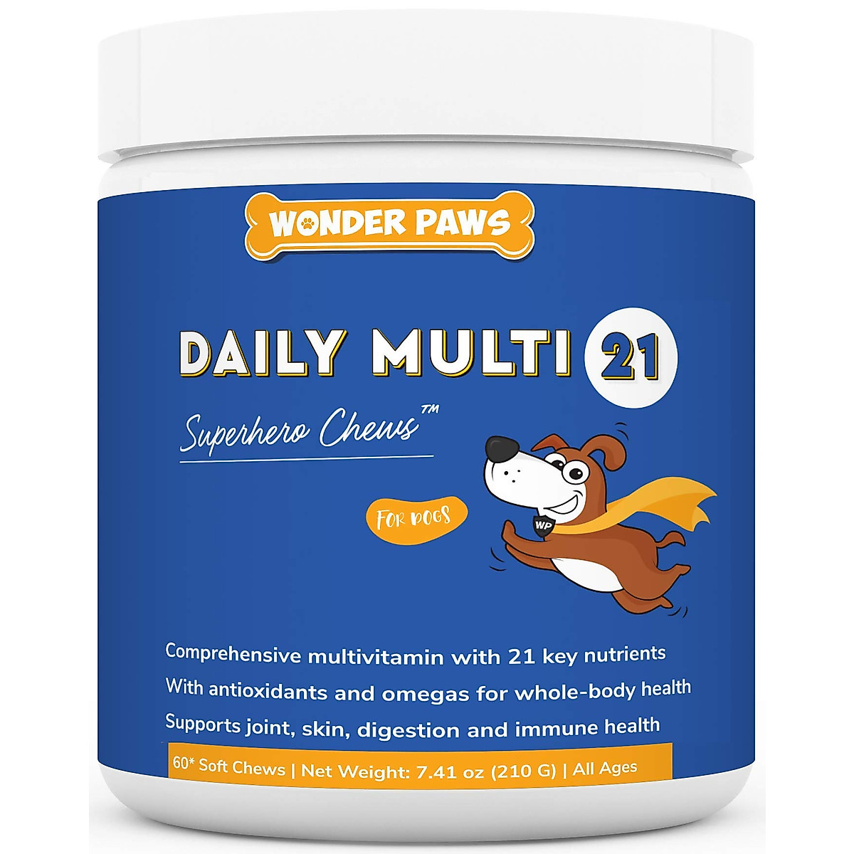 WONDER PAWS Omega Max Fish Oil Plus Daily Multivitamin Chews - for Dog Joint Health, Skin Moisture, Immune System Support & Daily Wellness - Omega Max 16 Ounces - Multivitamin 60 Chews