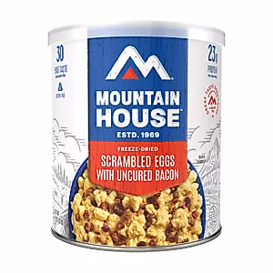 Mountain House Scrambled Eggs with Uncured Bacon #10 Can | Freeze Dried Survival & Emergency Food | Gluten-Free | 9 Servings