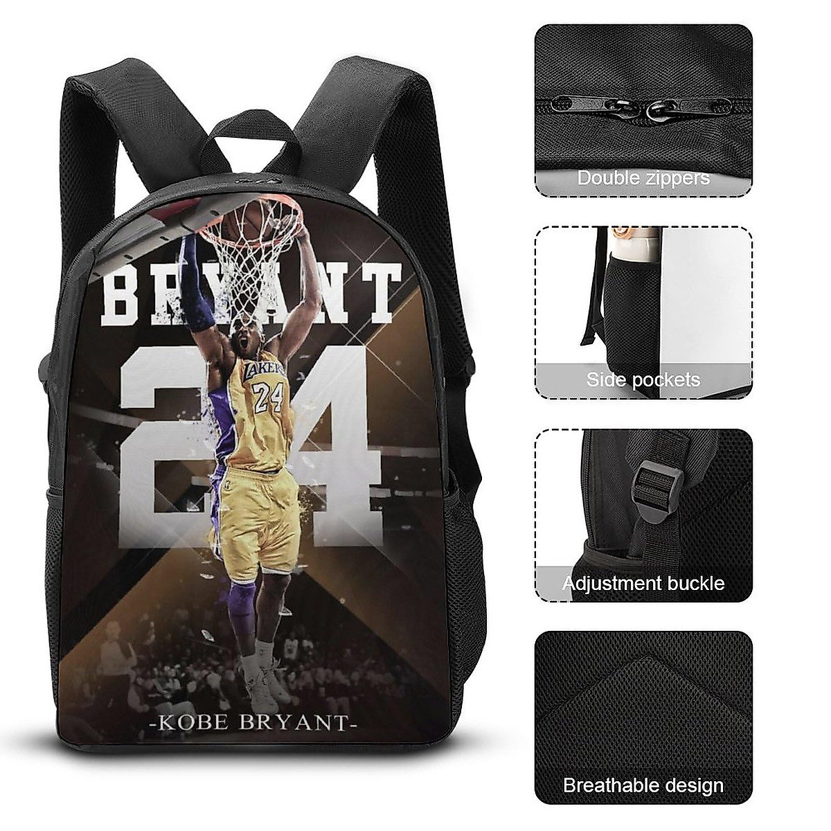 Dhucqze Backpack Set Durable Backpack with Insulated Lunch Box Pencil Case Lightweight Bookbag Travel Bag Casual Daypack