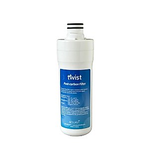 8 inch AQUAVI Twist RO Activated Carbon Post-Filter, Water Filter for Reverse Osmosis RO System Quick Connect Replacement