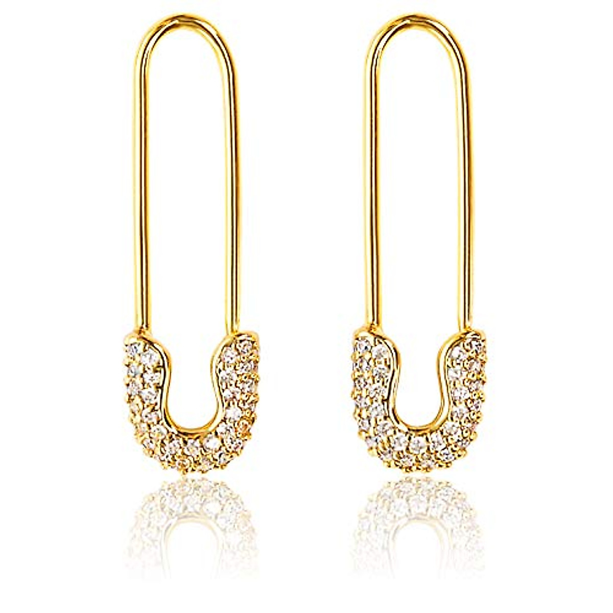 Benevolence LA Safety Pin Earrings for Women, Paper Clip Earrings, Dangle Earrings, Gold Plated Hoop Earrings, Safety Pin Jewelry, Paperclip Earrings