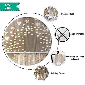 Allenjoy Valentine's Mother's Day Love Heart Rustic Wood Backdrop Photography Bridal Shower Birthday Wedding Party Wall Decor Banner Floor Kid Newborn Baby Photoshoot Background 5x7ft Photo Booth Prop