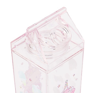 Silver Buffalo Sanrio Hello Kitty Plastic Milk Carton Bottle, 16.2 Ounces