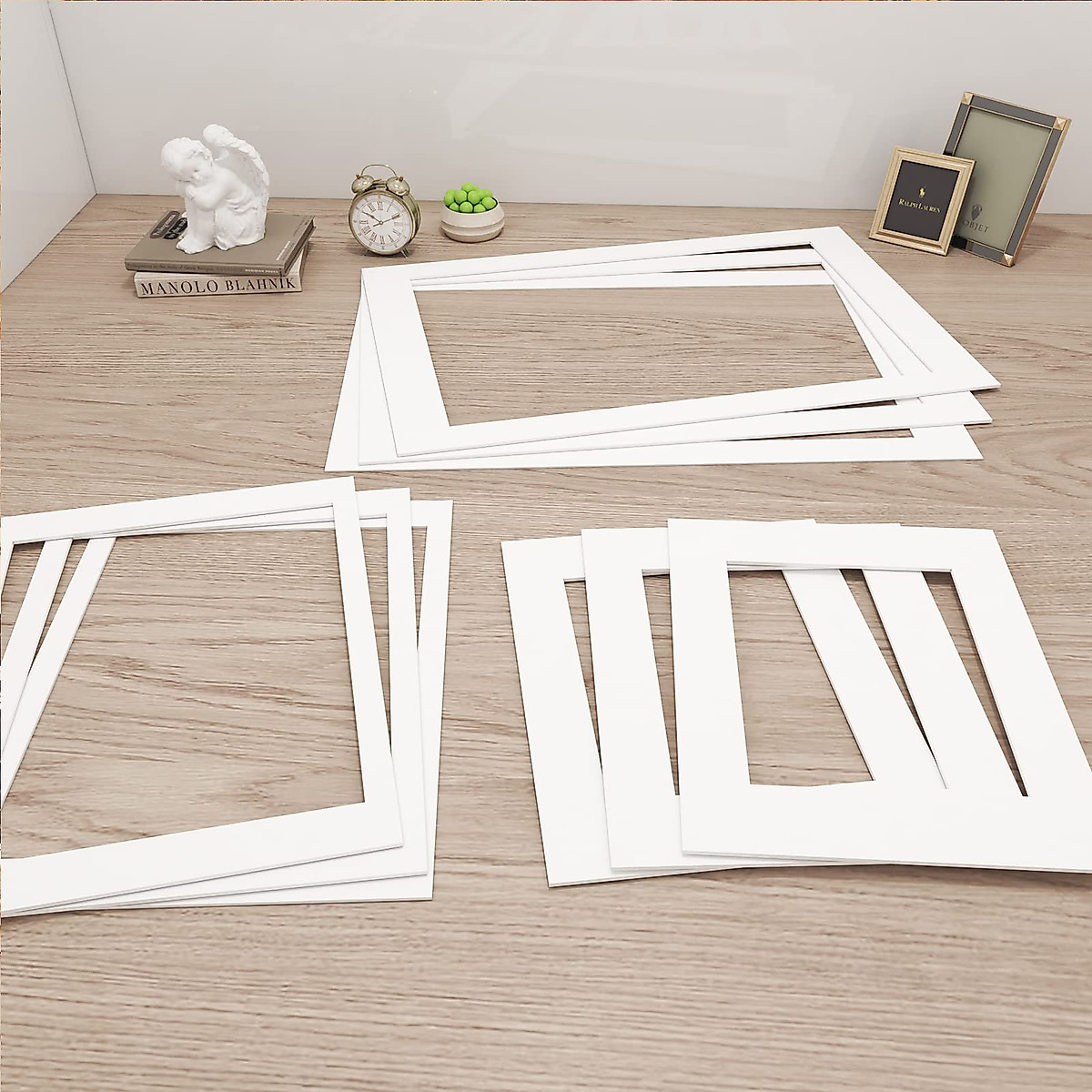 ZBEIVAN 24x36 White Picture Mats for 20x30 Pictures with Core Bevel Cut Frame Mattes - Pack of 12