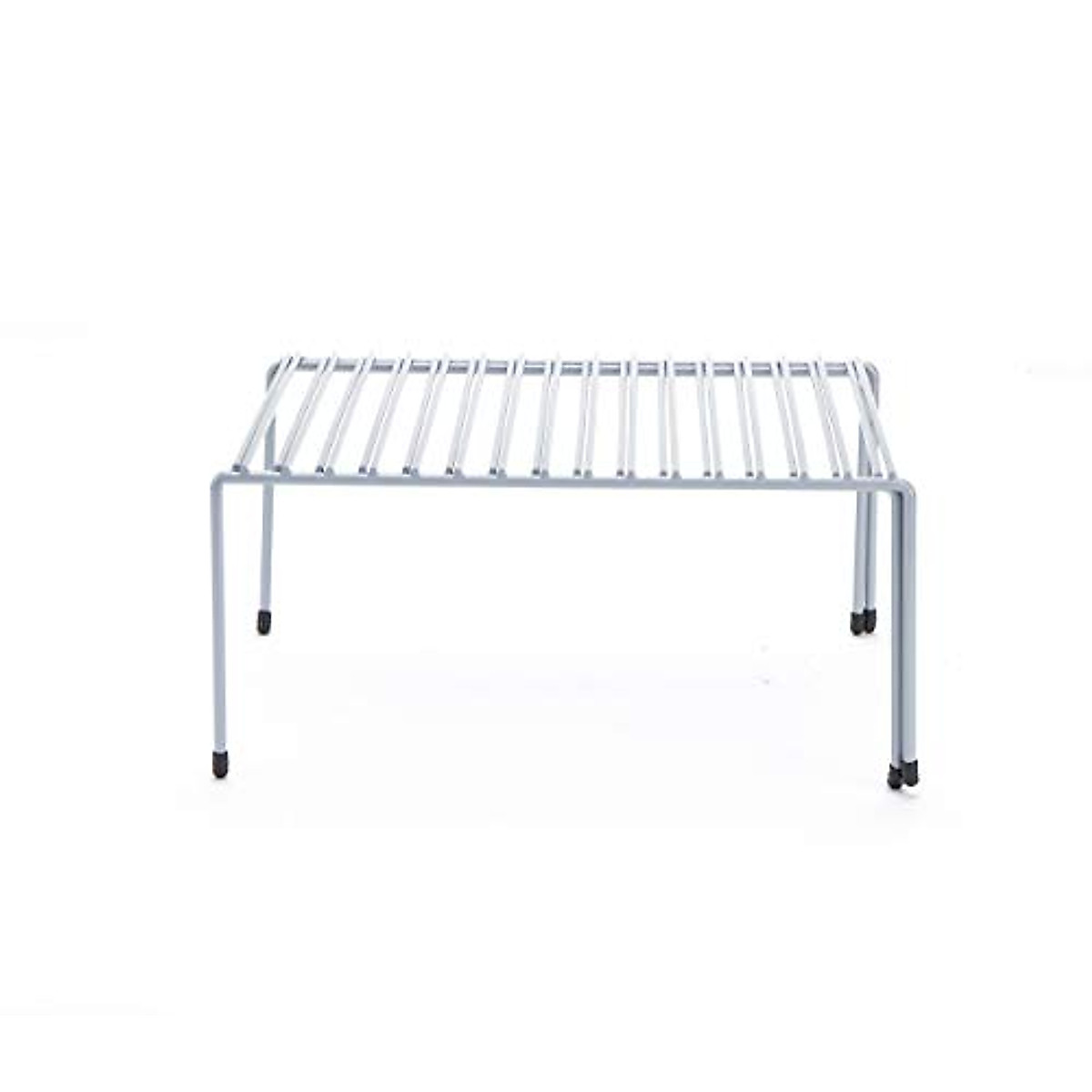 Mind Reader Expandable Counter and Cabinet Shelf, Kitchen Pantry Rack, Multi-Purpose Storage and Organization, for Bedroom, Bathroom, Silver, 10.5" L x 11.5" W x 5.75" H