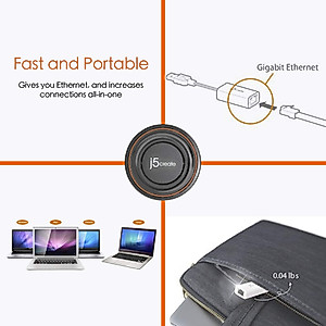 j5create USB Type A 2.0 Ethernet Adapter, Compatible for Windows 11/10 / 8.1/7 and Chrome OS