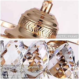 Luupyia Rose Gold Crystal Pendant Light Mini Crystal Chandelier, 47.24 Inch Height Adjustable, Modern Chandelier Unique Hanging Light Fixtures for Hallway Bedrooom Foyer E26