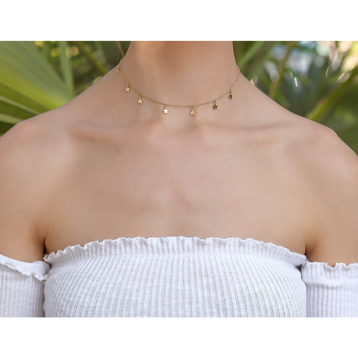 Star Choker Necklace (Yellow Gold)