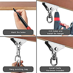 EXCELFU Hammock Hanging Kit, 1000 lb Capacity Heavy Duty 360° Rotate Swing Hangers Suspension Hooks for Swing, Chair, Yoga, Multiple Indoor Outdoor Gym