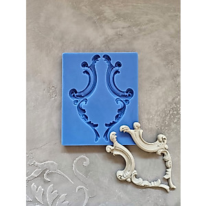 Silicone mold chic pair, furniture appliques, mold for clay, mold for resin, Decor for Furniture, furniture transfers