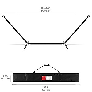 Best Choice Products 2-Person Double Hammock with Stand Set, Indoor Outdoor Brazilian-Style Cotton Bed for Backyard, Camping, Patio w/Carrying Bag, Steel Stand, 450lb Weight Capacity - Desert Stripes