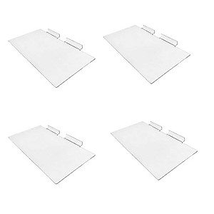 Prolinemax 4 Pc Slatwall 12'' x 6'' Flat Styrene Clear Shoe Shelf Acrylic Display Fixture