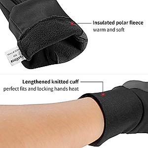 Thermal Gloves Touch Screen Winter Insulated Glove - Windproof Water Resistant for Running Cycling Driving Phone Texting Outdoor Hiking Hand Warmer in Cold Weather for Men and Women (Black,Medium)