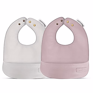 Bleu La La Silicone Free Vegan Leather Buttery Soft Bibs with Pocket for Infants & Babies