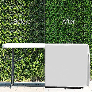 Tablevogue 1C22259 Machine Washable Microfiber Solid Fitted Rectangular 72-inch x 30-inch Tablecloth for Events 6-feet, White