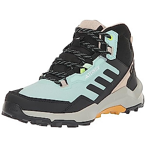 adidas Women's Terrex AX4 Mid Gore-Tex Sneaker, Semi Flash Aqua/Core Black/Preloved Yellow, 11