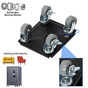 WEPUMP Furniture Movers with Wheels & Furniture Lifter Set, 360° Rotation Wheels Double Bearing Roller Mute+Smooth，Easy to Moving Heavy Furniture Load Capacity 880 Lbs