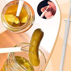 Pickle Pincher, Multifunctional Pickle Grabber Fork Flexible Olive Pepper Kimchi Food Grabber Gripper Picker Serving Fork for Jar