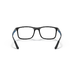 Ray-Ban RX8908 Rectangular Prescription Eyewear Frames, Matte Black/Demo Lens, 55 mm