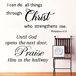 2 Sets Bible Verse Wall Decals Vinyl Inspirational Quotes Wall Decals Positive Saying Wall Stickers Christian Scripture Motivational Decal Religious Wall Decor for Women Family Home Bedroom