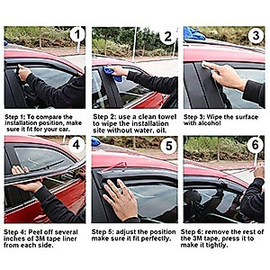 Smoke Tinted Tape-On Side Window Visor Deflectors Rain Guards for Honda Civic Sedan 2022 - 2023 Lx Ex Si Hpt Sport Touring