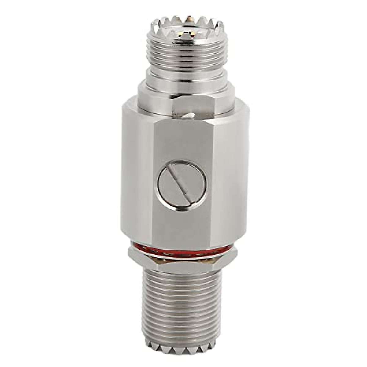 UHF Coaxial Lightning Arrestor, Axial Lightning Surge Protector for CB Ham Base Antennas, Professional Female to Female Lightning Arrester,Two-Way Radio and Other Antennas