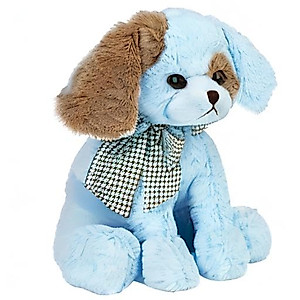 Bearington Baby Waggles Lullaby, Animated Musical Puppy Dog (Blue) 13"