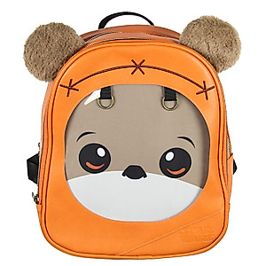 Bioworld Star Wars Backpack Ewok 3D Ears Faux Leather Mini Backpack Pin Display Miniature Backpack