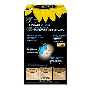 Garnier Olia Super Light Blonde Permanent Hair Dye, No Ammonia for A Pleasant Scent, Up To 100% Grey Hair Coverage, Maximum Colour Performance, 60% Oils - 110 Super Light Blonde, Pack of 3