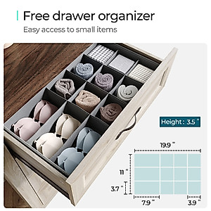 LINSY HOME Beige Dresser for Bedroom, 5 Drawer Dresser with Metal Handles, Chest of Drawers, Tall Dresser for Living Room, Entryway, and Closet