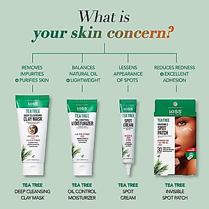 Kiss New York Face Moisturizer Tea Tree Oil Control Anti-Shine Facial Moisturizer, Korean Skin Care For Normal to Oily Skin, Lightweight Formula 3.38 Fl Oz