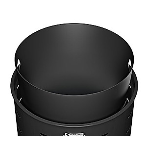 Suncast Commercial 35 Gallon Metal Outdoor Trash Can, Black