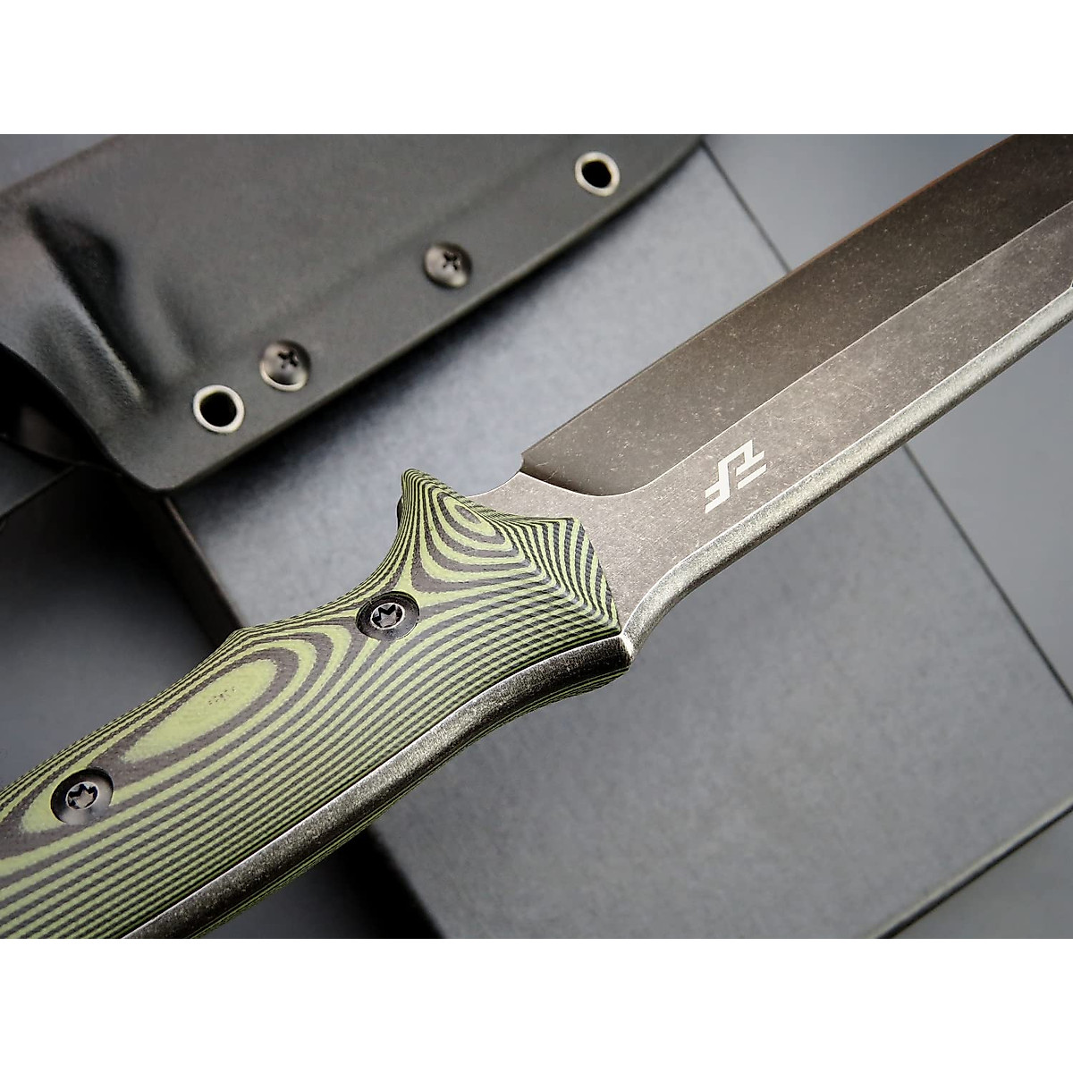 Eafengrow EF128 Fixed Blade Knife DC53 Steel Blade, Two Tone G10 Handle Full Tang Fixed Knifes Straight Knife for Working Camping Hunting Adventure Field EDC Tool Knife(Black)