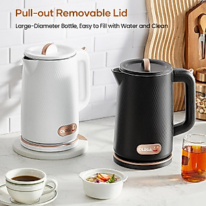 OLEGA Electric Kettle - 1500W Fast Boiling Electric Tea Kettle 1.8L BPA-Free Stainless Steel Hot Water Kettle Electric for Boiling Water Auto Shut Off Electric Water Kettle for Coffee Tea 120V