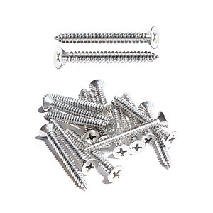 #10 x 1-3/4" Wood Screws, Self-Tapping Cabinet Screws 25pcs, Flat Head 18/8 Stainless Steel Sheet Metal Screws Countersunk Phillips Drive for Indoor and Outdoor Wooden Working by IMSCREWS