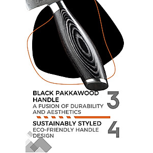 Cuttana Chef's Knife - 8-Inch - Vanguard Series - 67-Layer Damascus VG10 Japanese Steel - Including Wooden Sheath and Gift - Box Professional Kitchen Chef's Knife, Ergonomic Pakkawood Handle