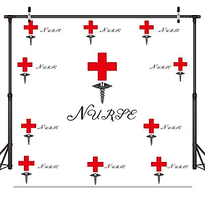 Nurse Party Backdrop 6x6ft 2023 Graduation Party Backdrop Hospital Nurse Doctor Party Thank You Nursing Party Supplies RN Banner Decor Photo Booth Studio Props LLST178