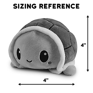 TeeTurtle - The Original Reversible Turtle Plushie - Green with Glasses - Cute Sensory Fidget Stuffed Animals That Show Your Mood