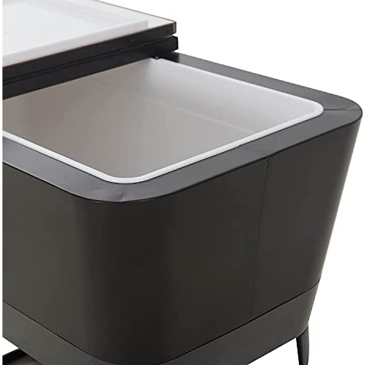 Sunjoy 80 Qt Rolling Cooler Cart Ice Chest, Patio Portable Party Mobile Cold Drink Bar Trolley, Quart, Silver
