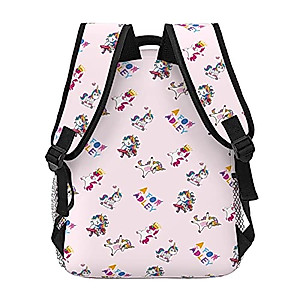 hgxim Pink School Backpack Pattern Lightweight Leisure Bag 3d Printing Large Capacity Pattern Leisure Bag Travel