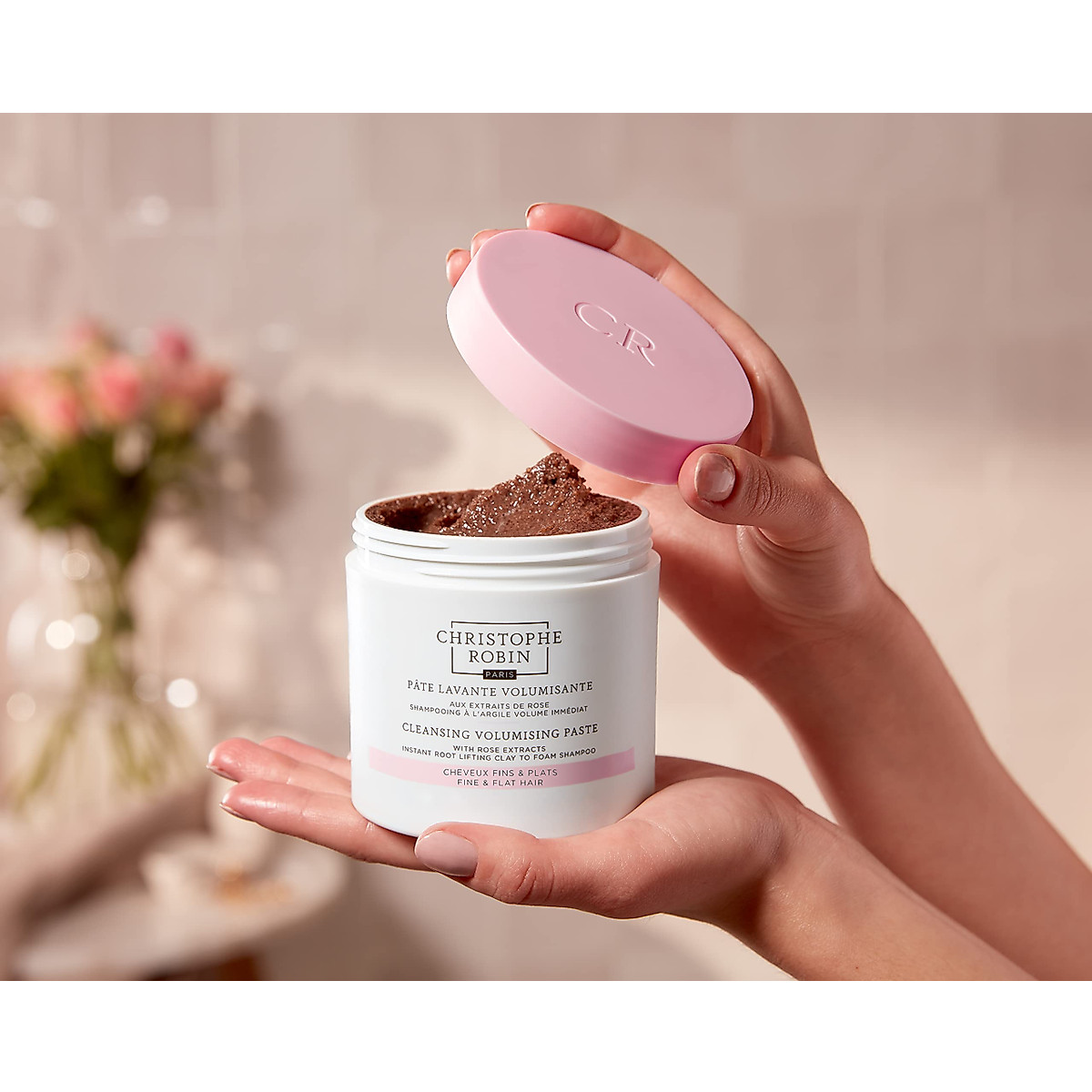 Christophe Robin Cleansing Volumizing Paste Shampoo with Rassoul Clay Rose Extracts Unisex Paste for Fine, Thin, and Flat Hair Color Safe 8.4 fl. oz