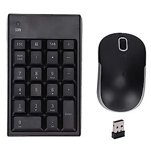 Number Pad 2.4GHz Wireless Number Keypad 1200DPI Sensitive Durable Number Pad Mouse Combo for Home Office Travel, USB Numeric Keypad