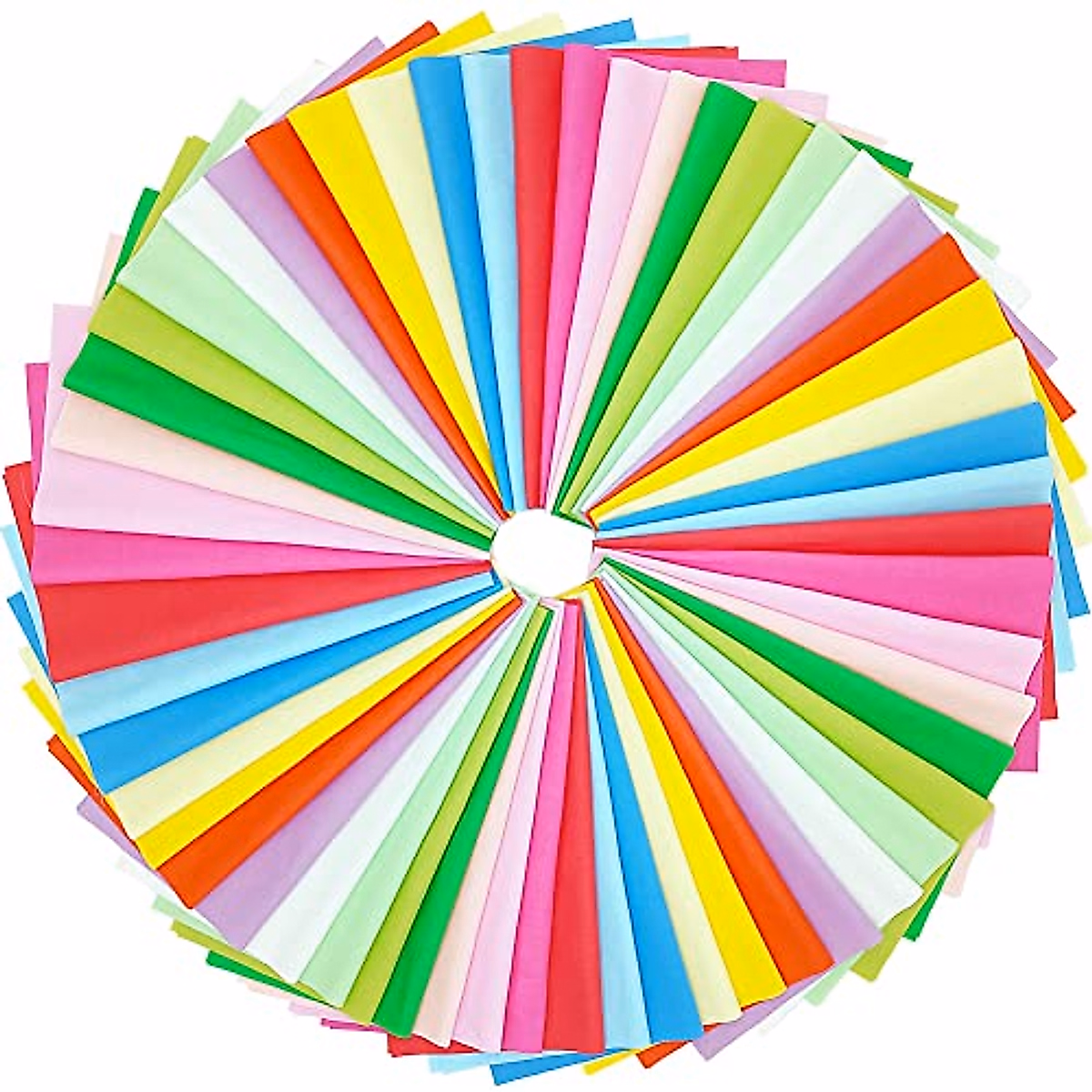 56 Pcs 9.84"x9.84" Multicolor Cotton Fabric Bundle Squares for Quilting Sewing Patchwork Scraps DIY Crafting.