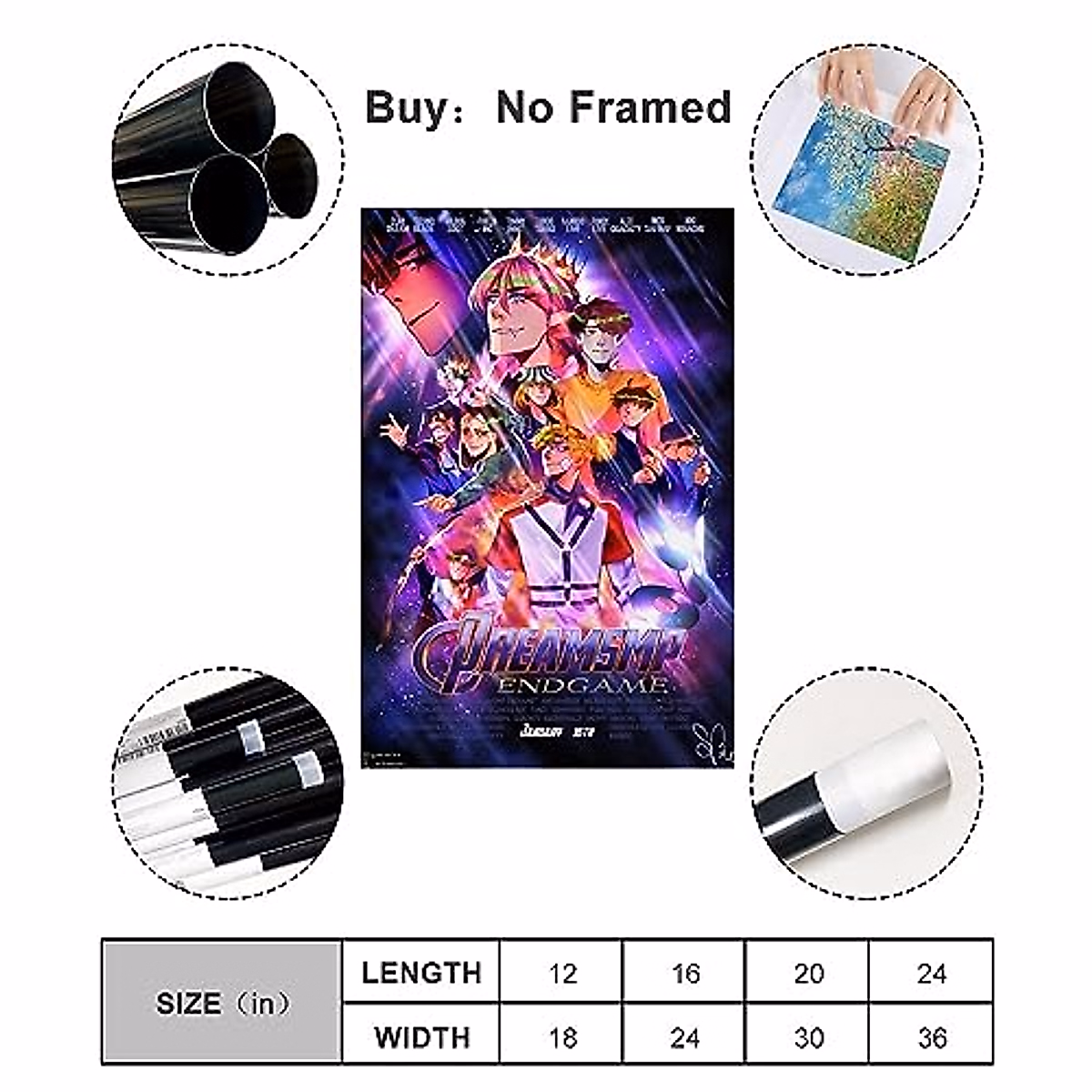 ZUGANGS Game Poster Dream SMP Poster Canvas Wall Art Picture Print Painting for Home Wall Decor 12x18inch(30x45cm)