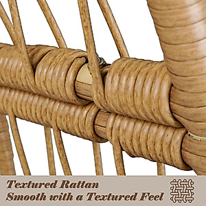 TXGDPIONEER Wicker Egg Chair, Patio Egg Chair Indoor, All-Weather Oversized Rattan Egg Lounge Chairs for Living Room, Balcony, Backyard