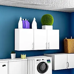 Prepac Elite 3-Door Wall Cabinet/Pantry Storage Cabinet | White, 54W x 24H x 12D | Versatile Garage Wall Cabinet by Prepac