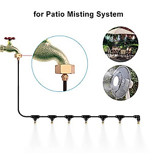 Cairondin Garden Hose to 1/4" Tubing Adapter, 2 Pack Brass Adapter, Connect 1/4" Tubing to 3/4" Garden Hose/Faucet