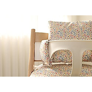 Gembebe Waterproof & Compatible Stokke Tripp Trapp Cushion Set - Easy to Clean Stokke Tripp Trapp Newborn Set - 100% Cotton Stokke Tripp Trapp High Chair Cushion Set (Flower Garden / 49.5 Counts)